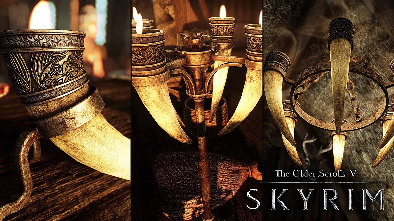 Skyrim - SD's Horn Candles LE/SE Mod Showcase - YouTube
