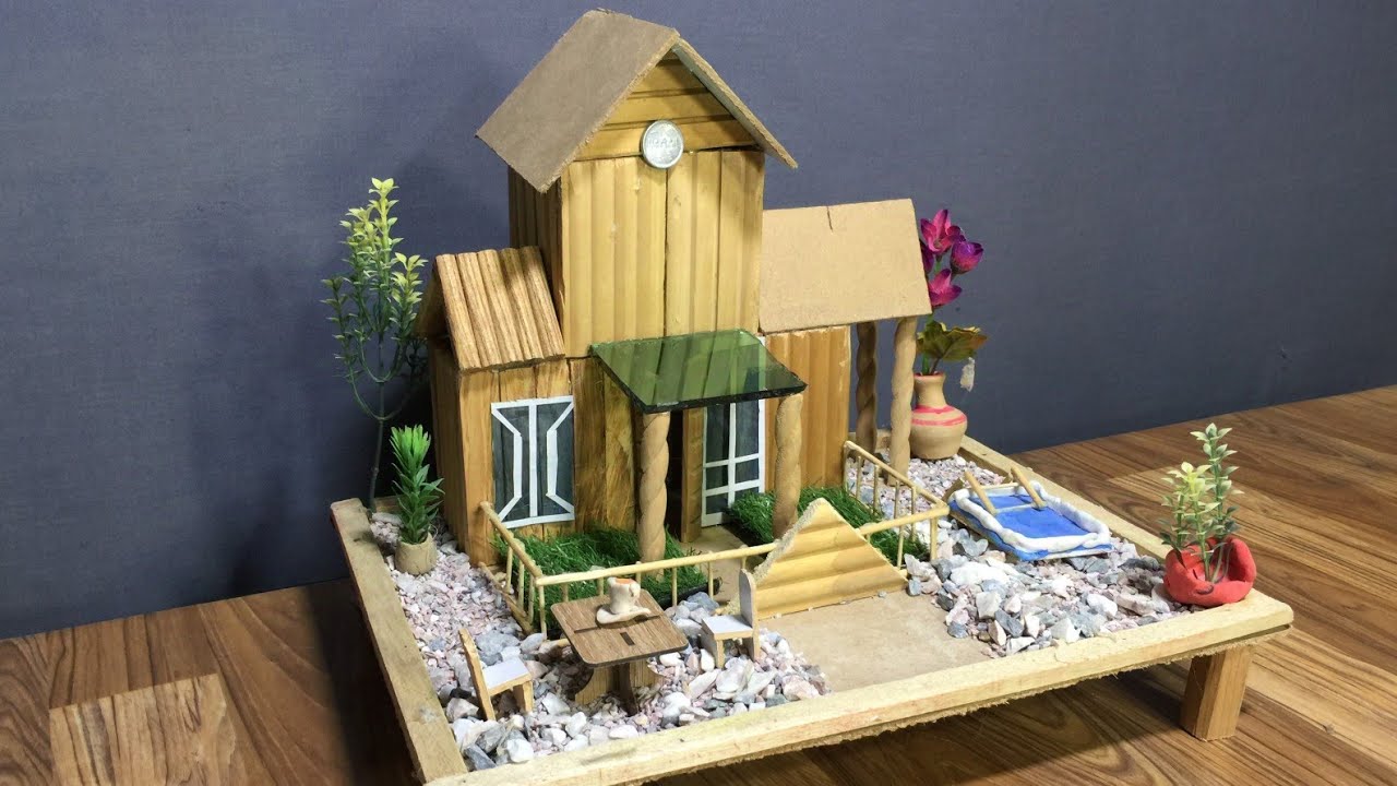 How To Make Unique Small Wooden House | DIY Miniature Wooden House Make ...
