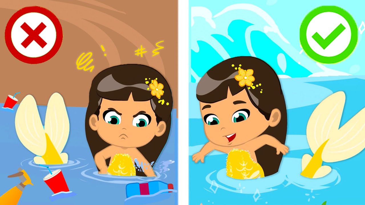 Groovy the Martian & Phoebe help a little mermaid cleaning the sea ...