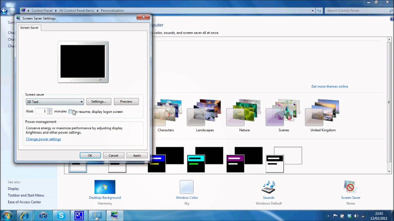 Change Your Screensaver In Windows 7 - YouTube