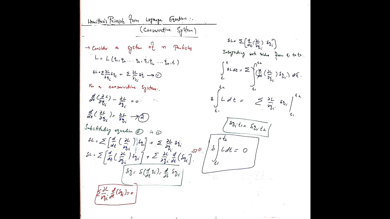 Derivation of Hamilton Principle from Lagrange Equation - YouTube