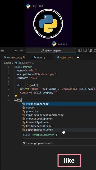 OOPS in Python #python #coding - YouTube