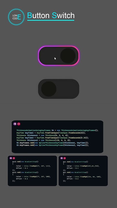 Beautiful Modern Button Switch C# WPF #wpf #design #csharp #uidesign #button #switch #shorts ...