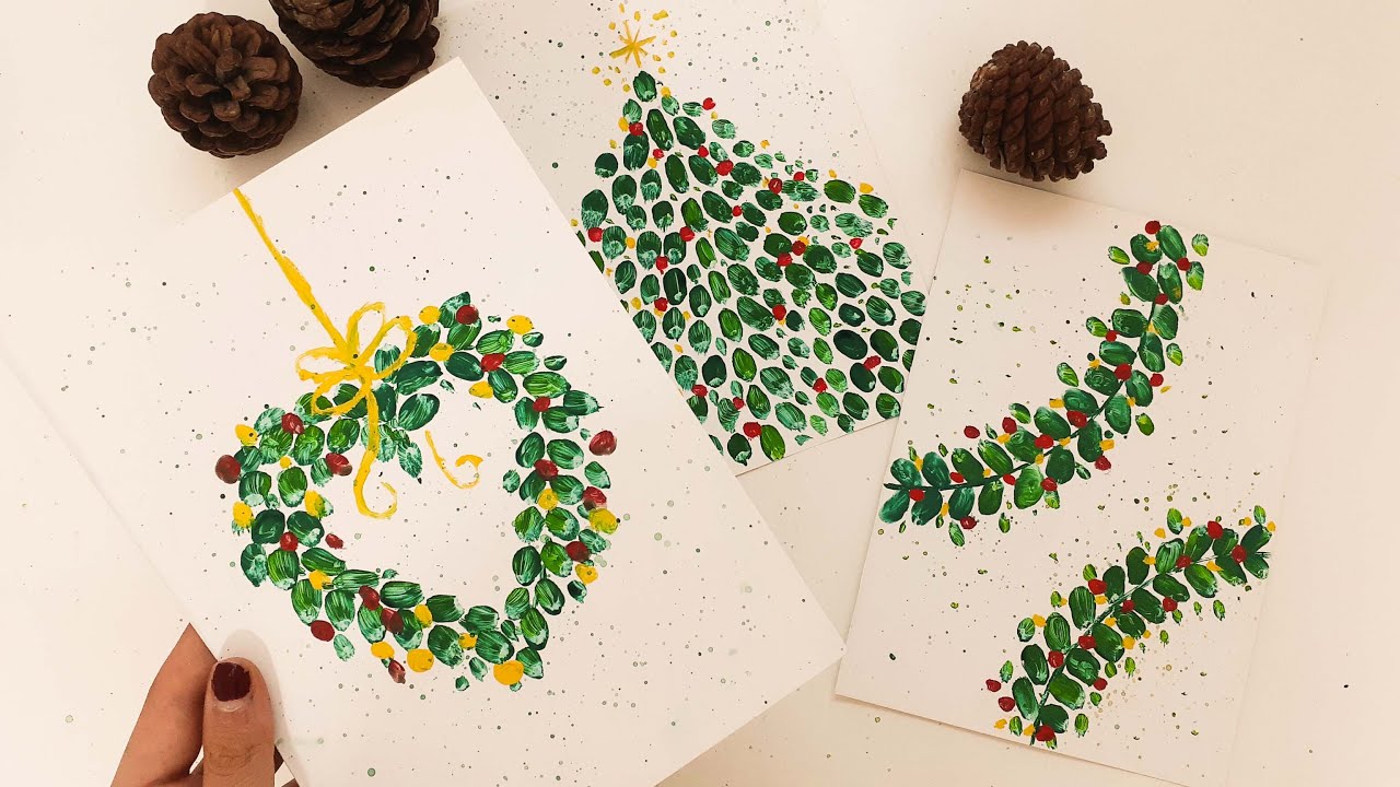 Painting Christmas cards | acrylic tutorial | step by step for ...