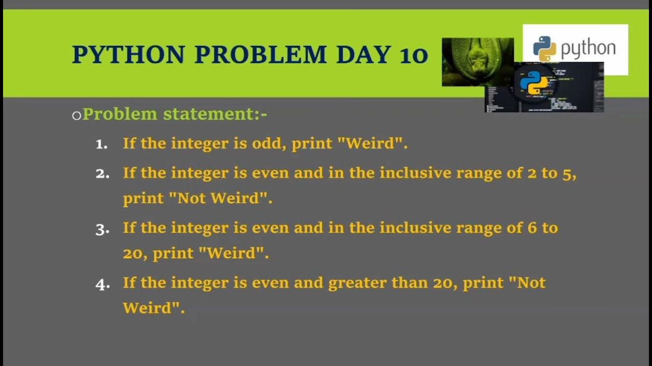 Ex 10 :- python problem:- if, else, elif statement|| find given number ...
