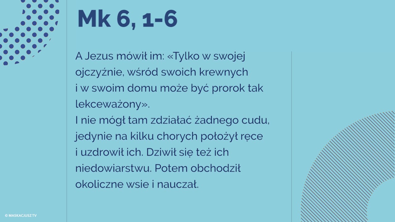 #Ewangelia | 31 stycznia 2018 | (Mk 6, 1-6) - YouTube