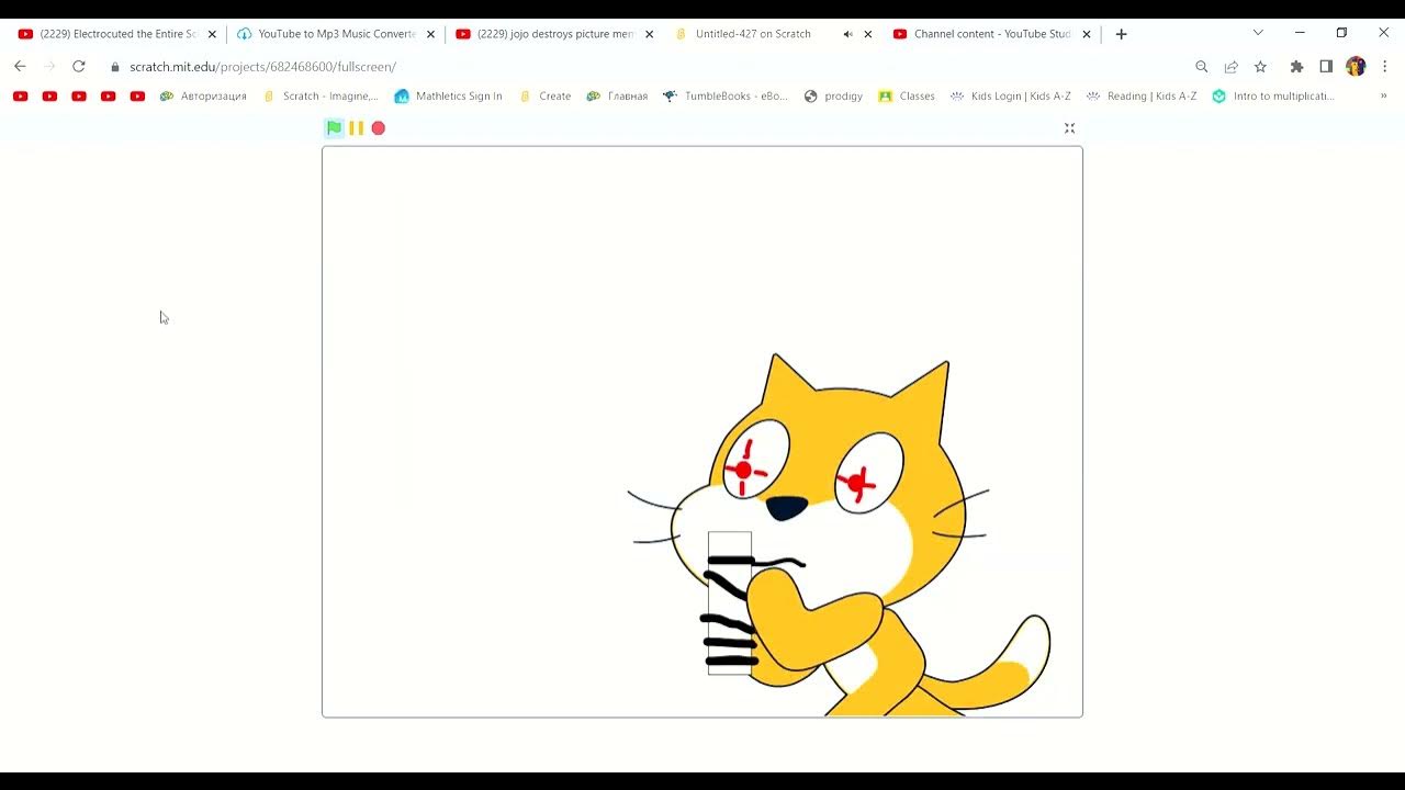 scratch cat destroys an cursed image - YouTube