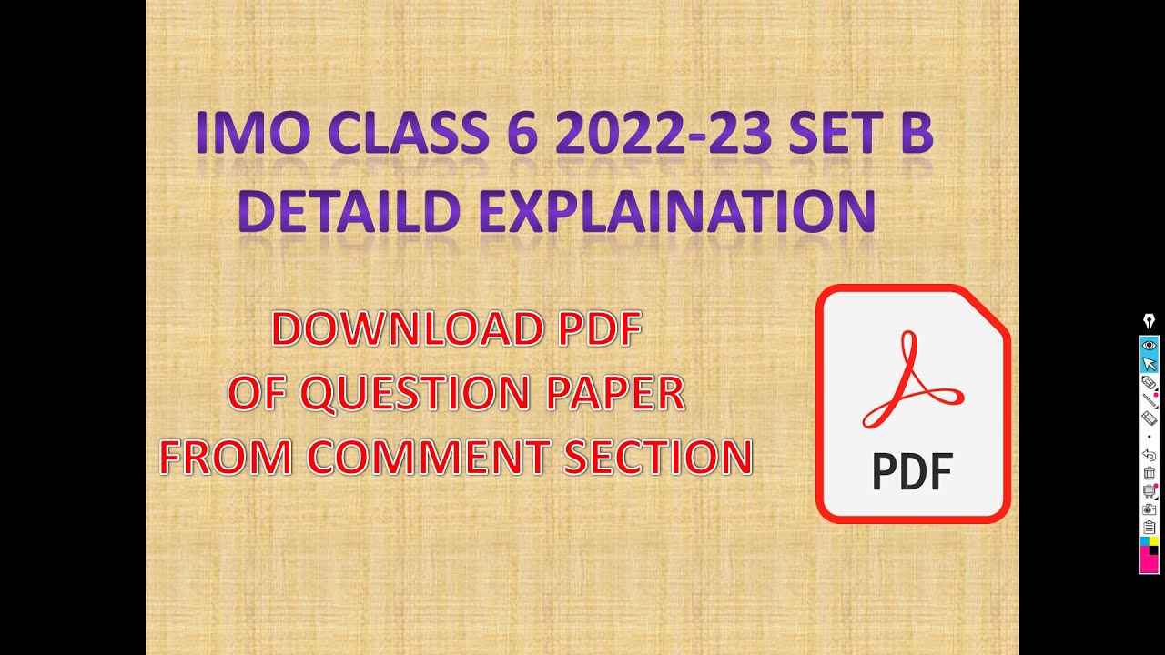 IMO MATHS CLASS 6 PREVIOUS YEAR 2022- 23 SET B DETAIL SOLUTION - YouTube