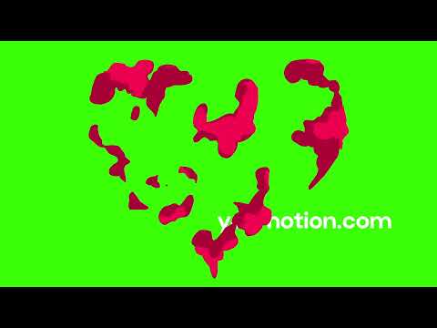 Heart Particle Burst Element Green Screen Animation