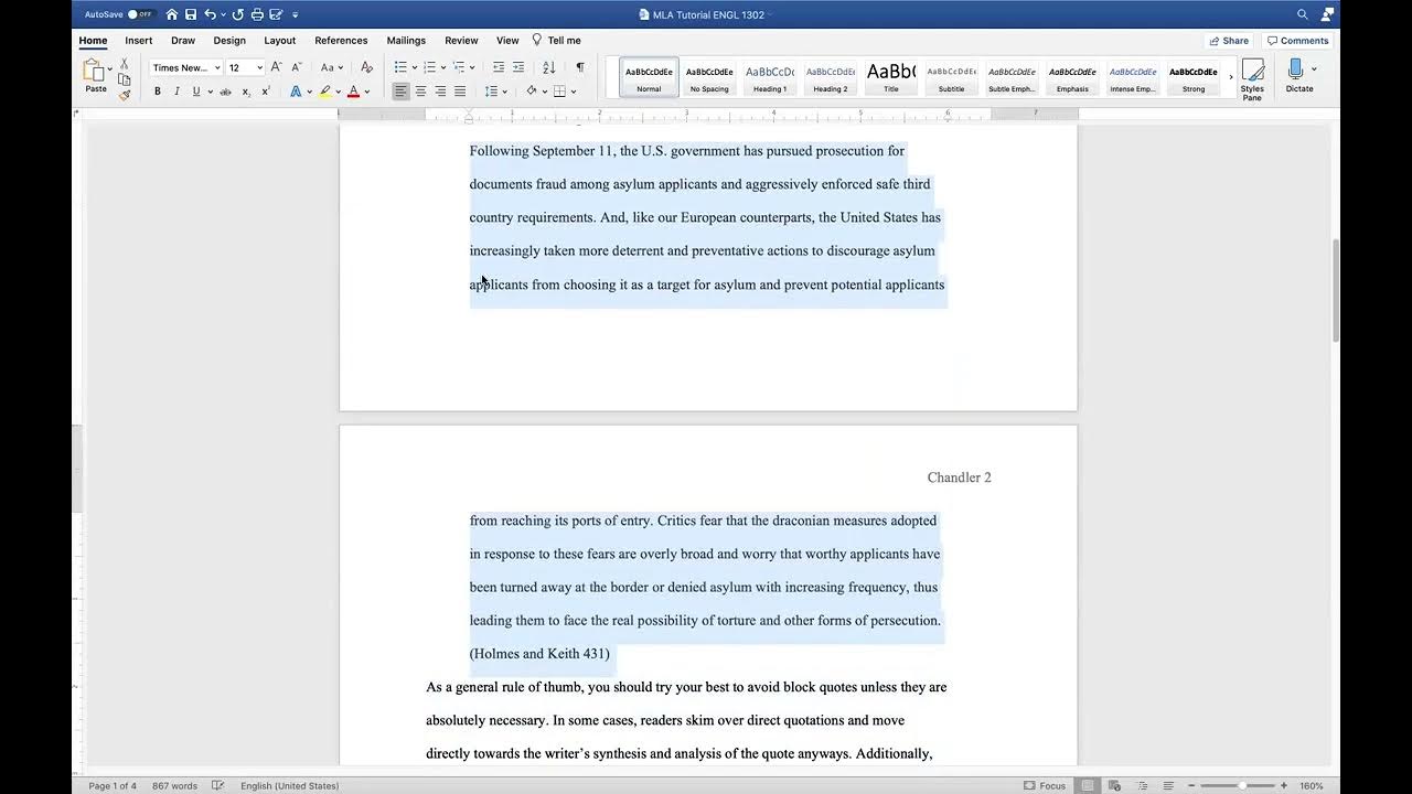 MLA Tutorial Video with Professor Chandler - YouTube