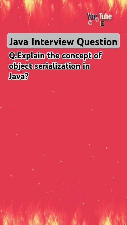 Java Interview Question Object Serialization In Java Java Springboot Shorts Viral Short