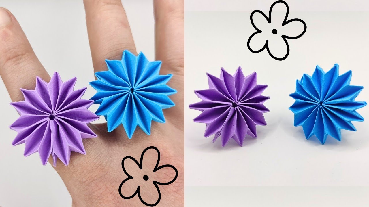 Origami FLOWER RING 💍🏵️ How to make a paper rings - YouTube