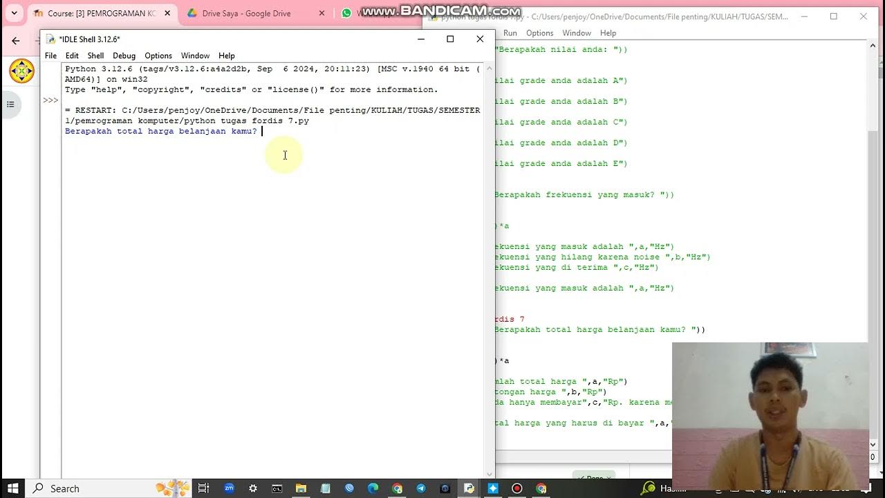 membuat discount harga di aplikasi PYTHON, ( tugas fordis 7) - YouTube