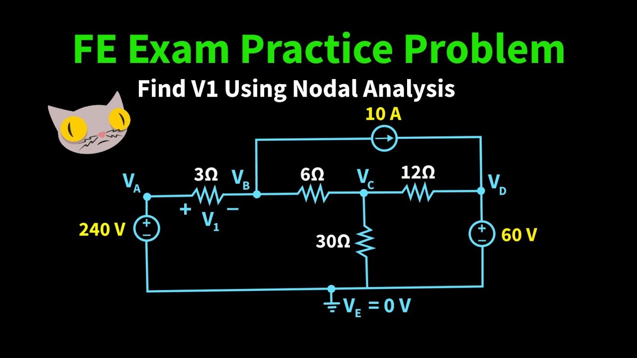 FE Exam Practice Problem | Nodal Analysis - YouTube
