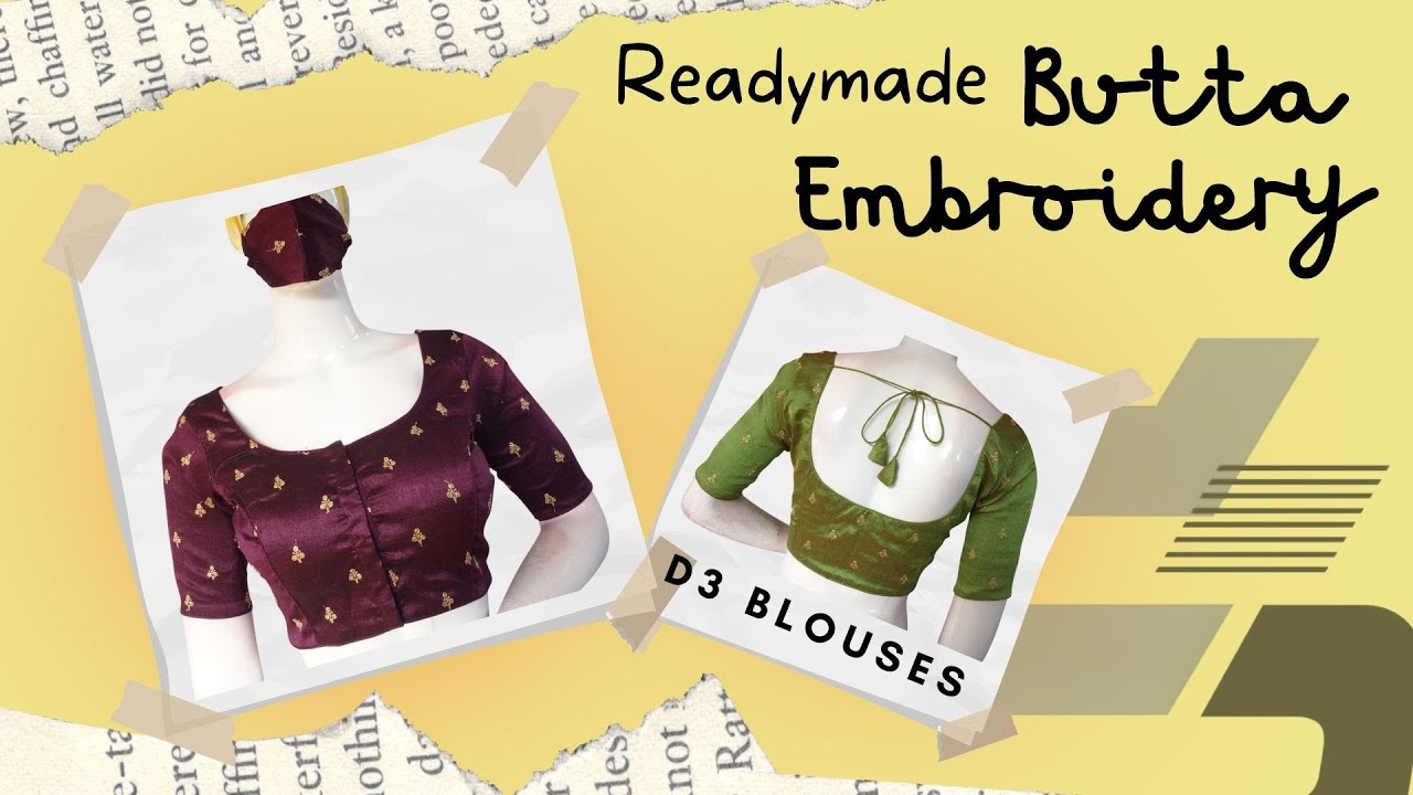 Butta Embroidery Semi Silk Blouses- Readymade Blouses - D3 Blouses ...