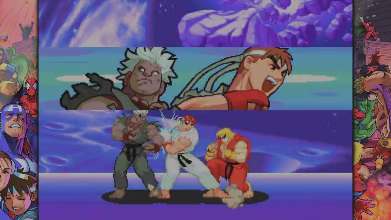 Ryu and his father kill ken marvel super heroes vs Street fighter - YouTube