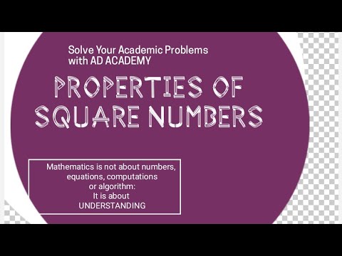 Properties of square Numbers - YouTube
