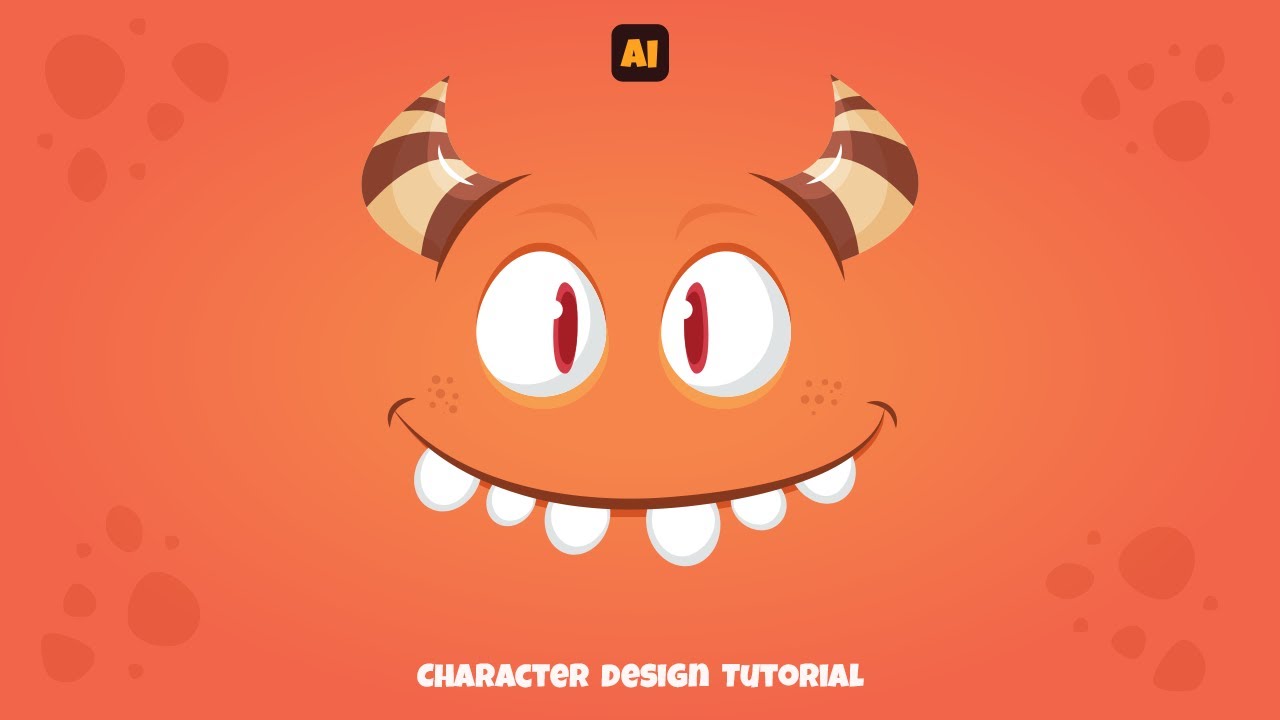 Illustrator Beginner Tutorial - How To character design Monster - YouTube