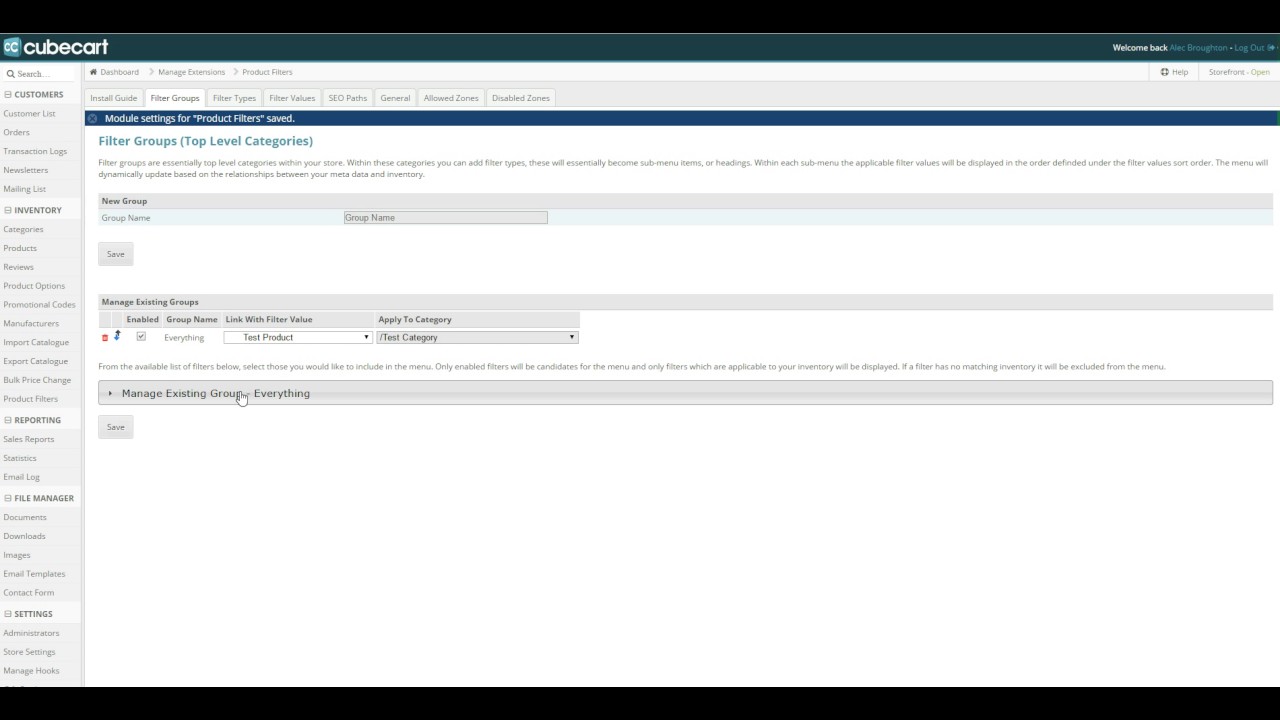 CubeCart Product Filters module demo by Noodleman - YouTube