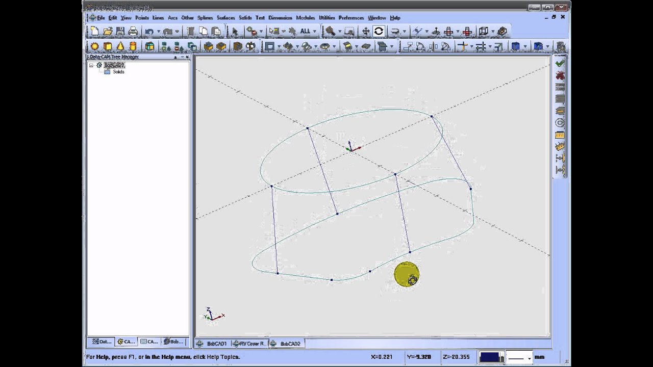 Creating Irregular shape in BobCAD V27 Surfaceing - YouTube