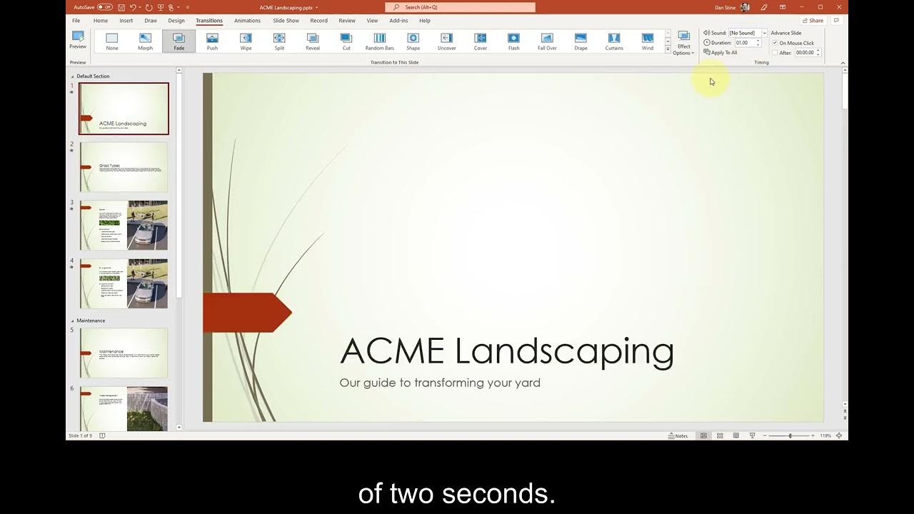 Microsoft PowerPoint - Configure transition effects - YouTube