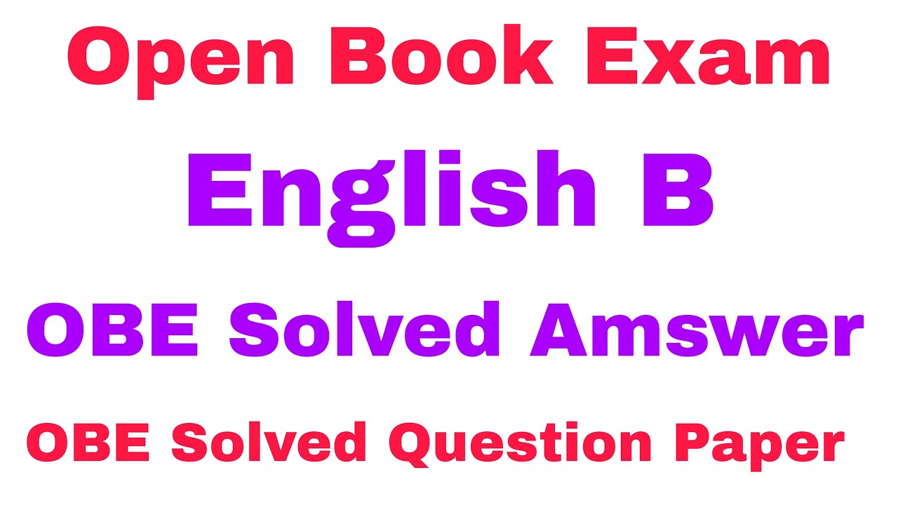 SOL OBE English B Answer || OBE Solved Answer || English B Answer - YouTube