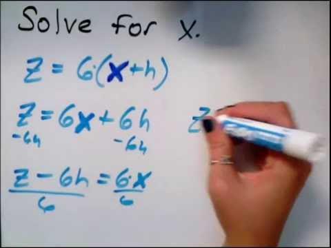 Solving for a variable inside parentheses in terms of other variables - YouTube