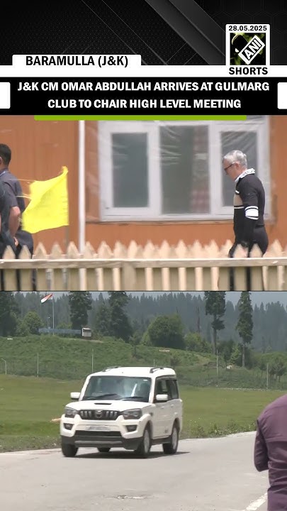 J&K CM Omar Abdullah arrives at Gulmarg club to chair high level government meeting - YouTube