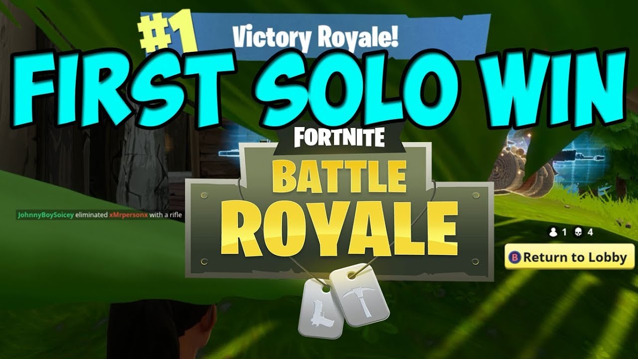Fortnite Battle Royale My First Solo Win - YouTube