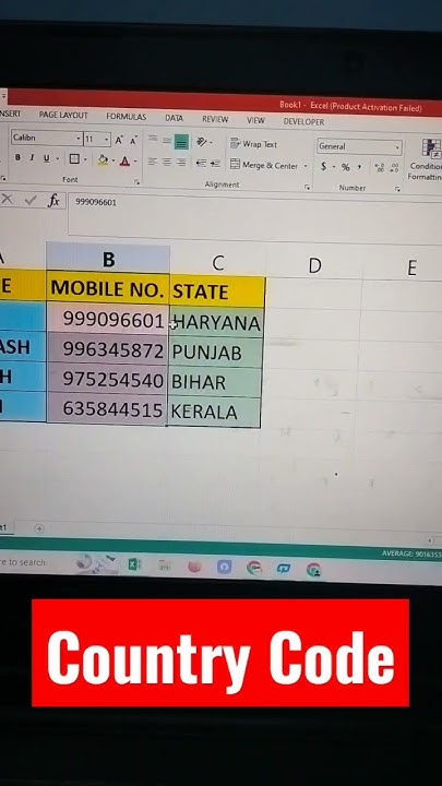 How to put country code on mobile No. in Excel || #trending #viral #education #excel # ...