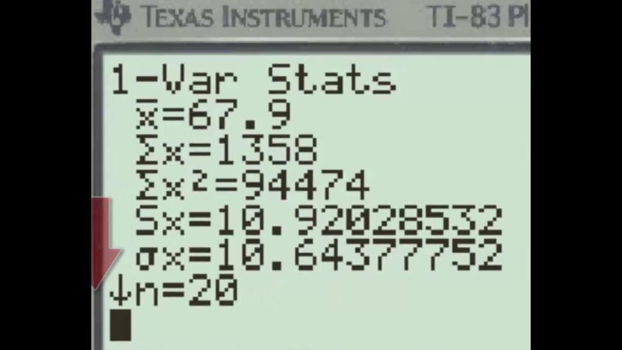 Finding the 1-Var Stats on the TI Calculator - YouTube