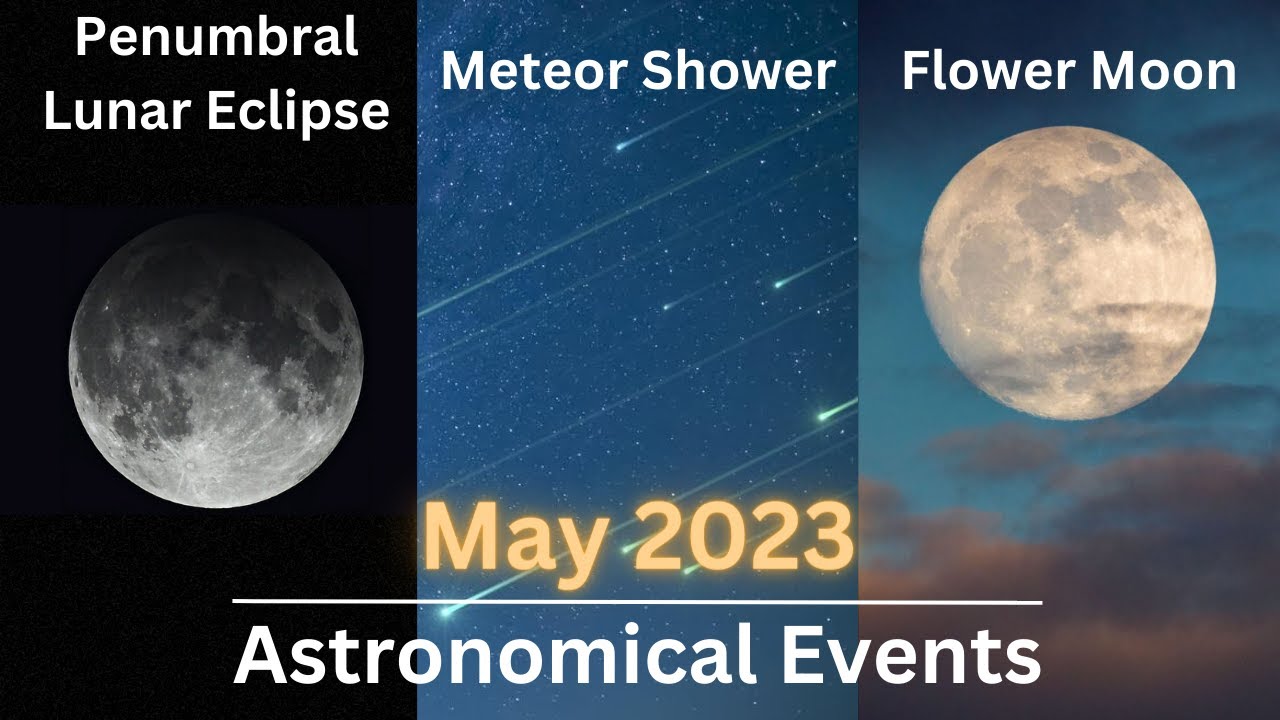 Astronomical Events May 2023 | Penumbral Lunar Eclipse | Aquarid Meteor ...