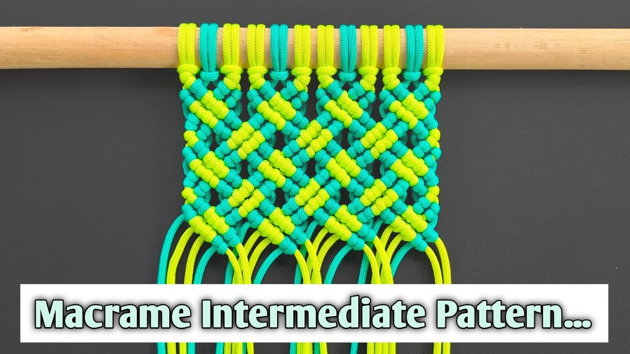DIY Macrame Tutorial - Intermediate Pattern Using Double Half Hitch ...