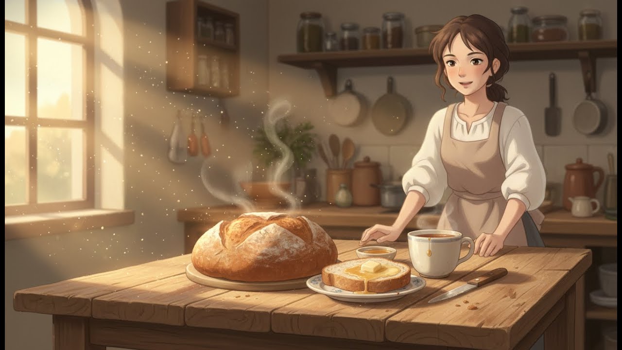 A Calm Day Baking Bread from Scratch | Studio Ghibli Vibes - YouTube
