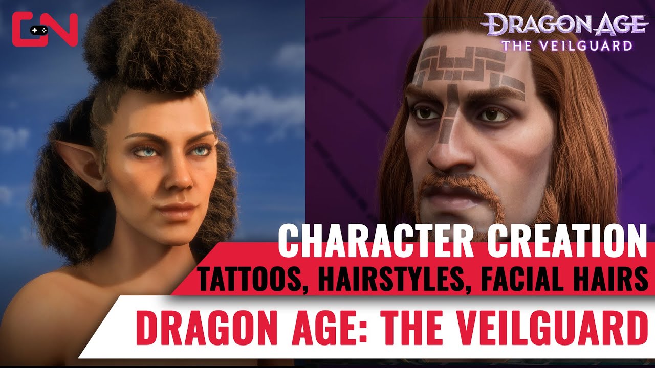 Character Creation Dragon Age: The Veilguard - All Body Types, Tattoos, Hair Styles - YouTube