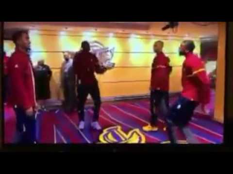 McRae and LeBron's JUJU on that BEAT dance before the game!  via @thejamesfamily23 / IG