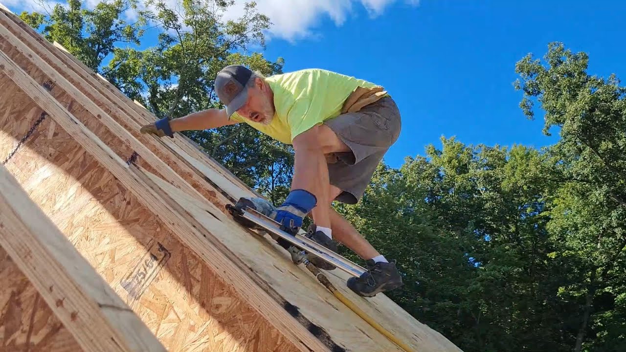 Rafters, Blocking, Facia Boards, and First Sheets up on the Main Roof ...