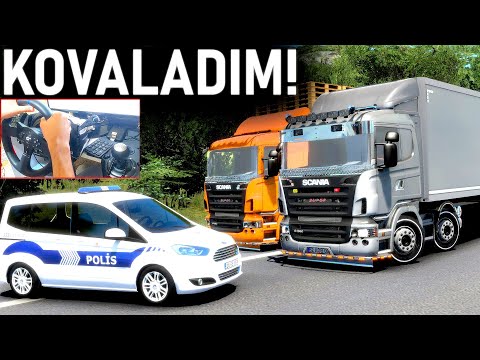 JETÇİ KOVALADIM! (POLİS OLDUM) - FORD COURİER POLİS ARABASI İLE ÇEVİRME - ETS 2 Mod T300RS GT