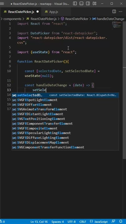 Adding Calendar Date Picker In Reactjs Application Reactjs Reactjstutorial Programming 8982