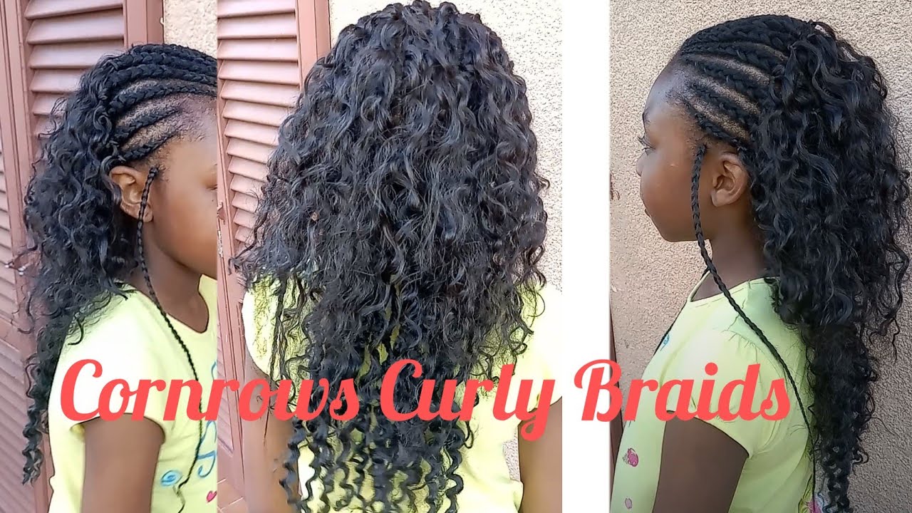 How to make Cornrows Curly Braids - YouTube