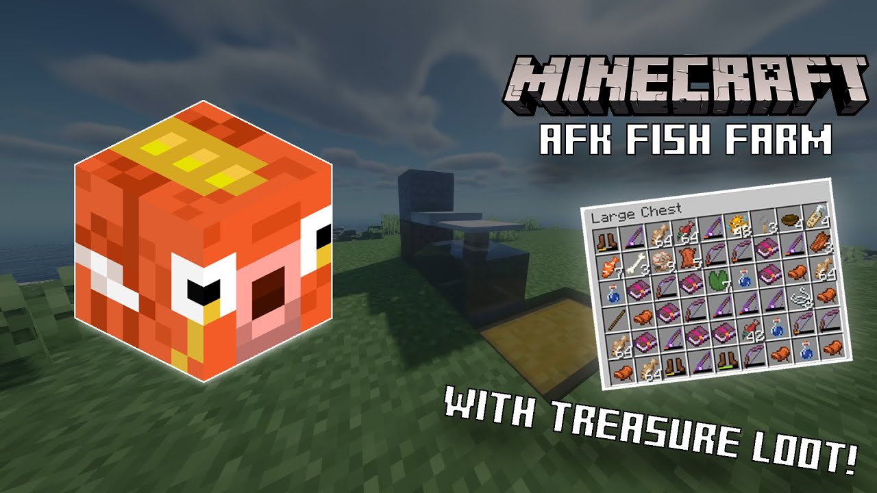 Minecraft AFK Fish Farm (With Treasure Loot) - Minecraft 1.16 - YouTube