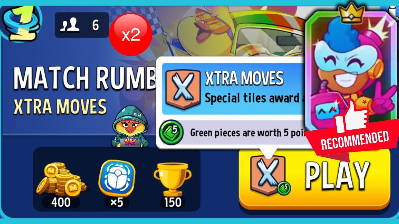 Match Rumble 6 players XTRA Moves Gimme green | Match Masters - YouTube