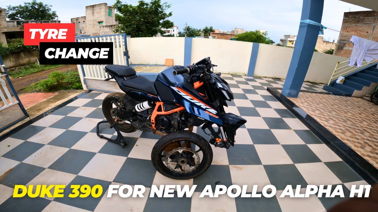 Apollo alpha H1 Tyre Chnange For Duke 390 - YouTube