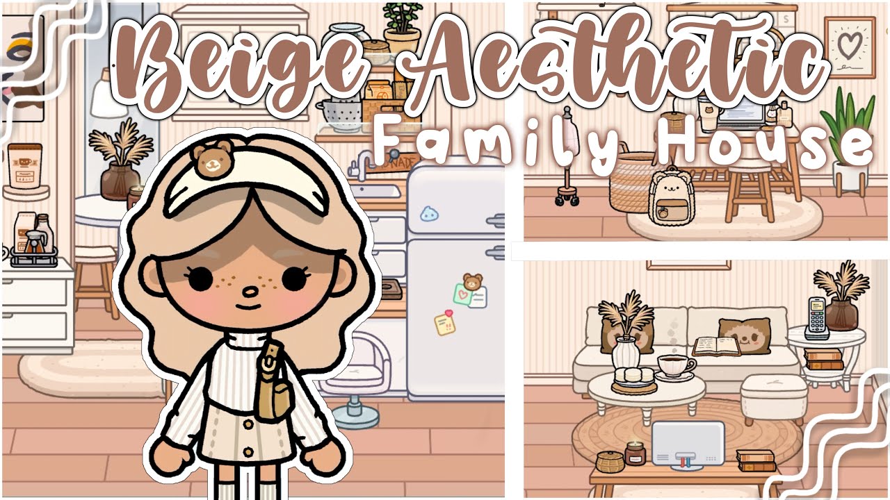 Aesthetic Beige Family House🐻☕️📦 Part 1 [aesthetic house design] Toca ...