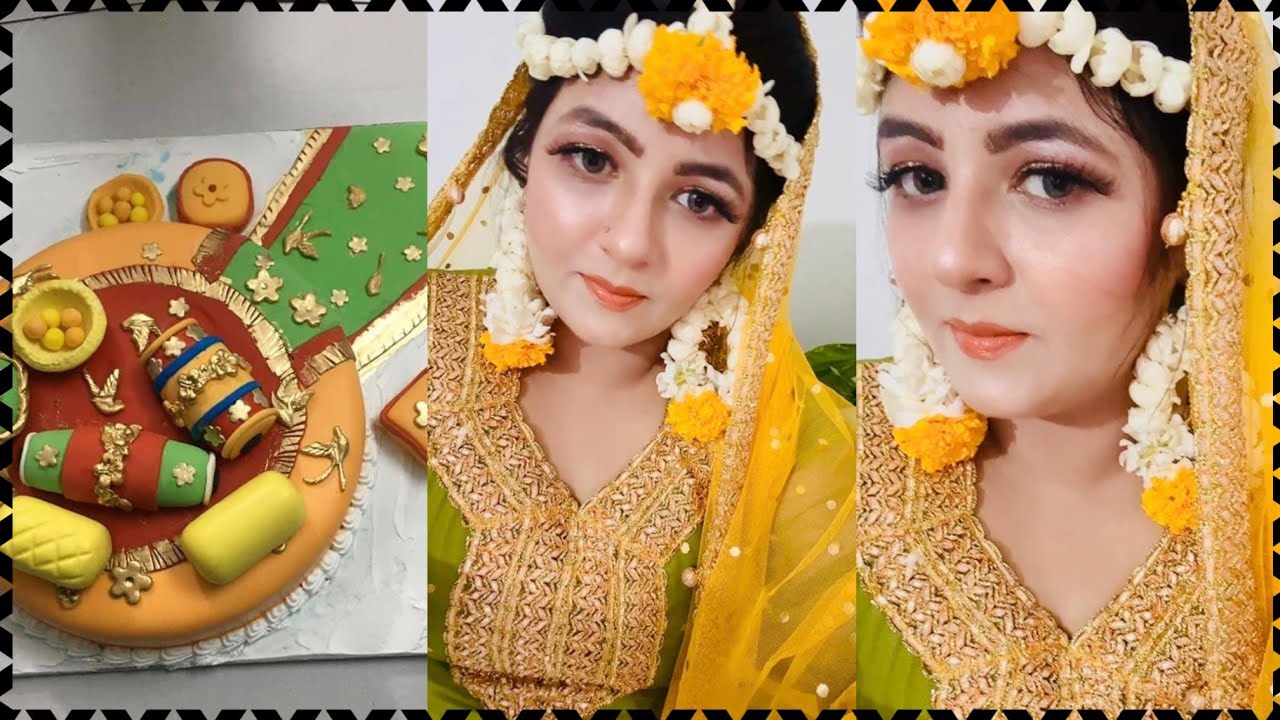 Mayon/dholki mehandi simple and easy Mayon ||mehndi makeup tutorial ...