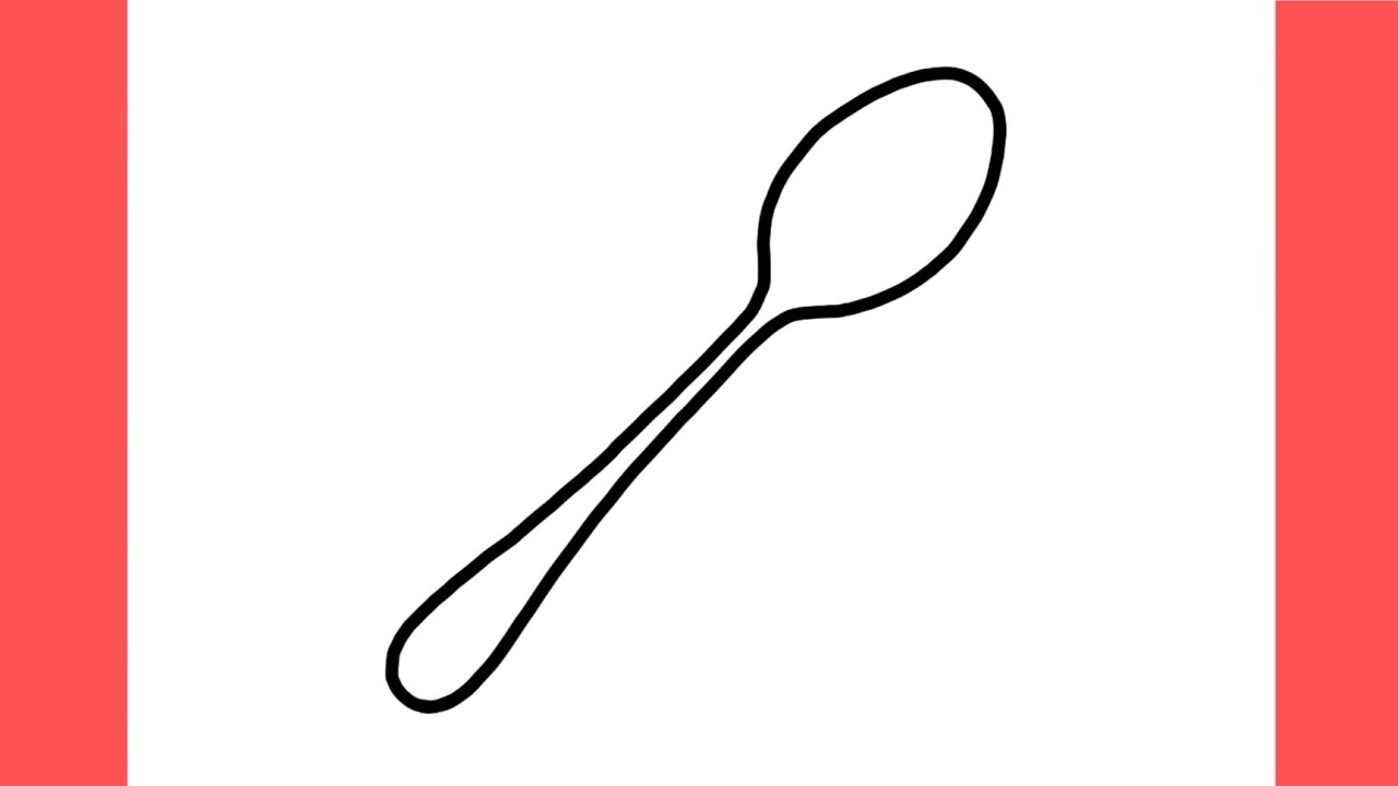 How to draw a spoon step by step - YouTube