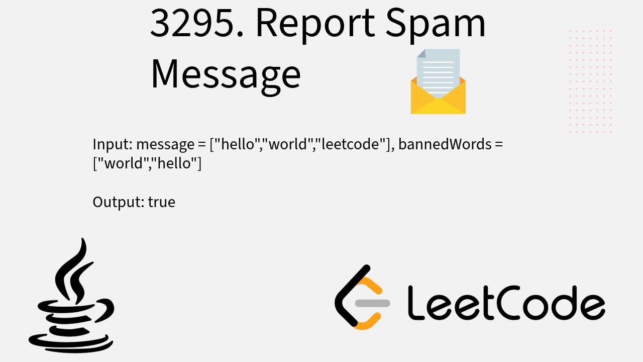 3295 Report Spam Message Leetcode Javaprogramming Dsa Dsalgo 1338