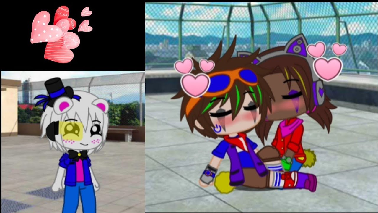 Gregory x Cassie first kiss gacha fnaf my old au - YouTube