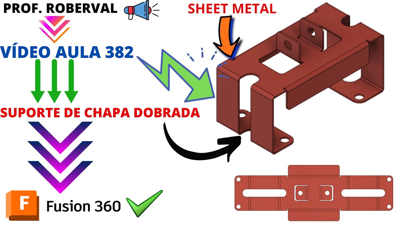 Aula 382 - Modelamento Suporte de Chapa Dobrada_Parte 2no Fusion 360 - YouTube