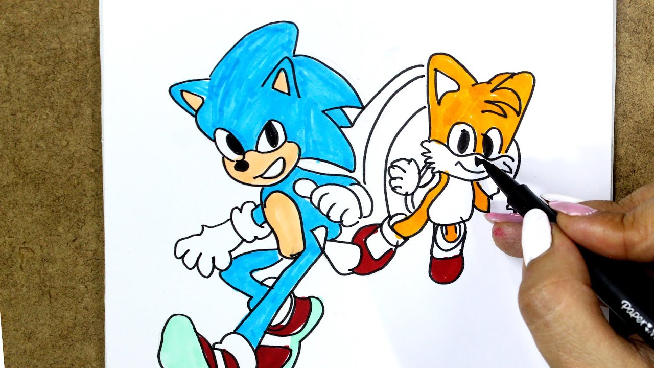 👉Coloring and Drawing SONIC and TAILS 🔴 How To Draw SONIC and TAILS ⭐ ...